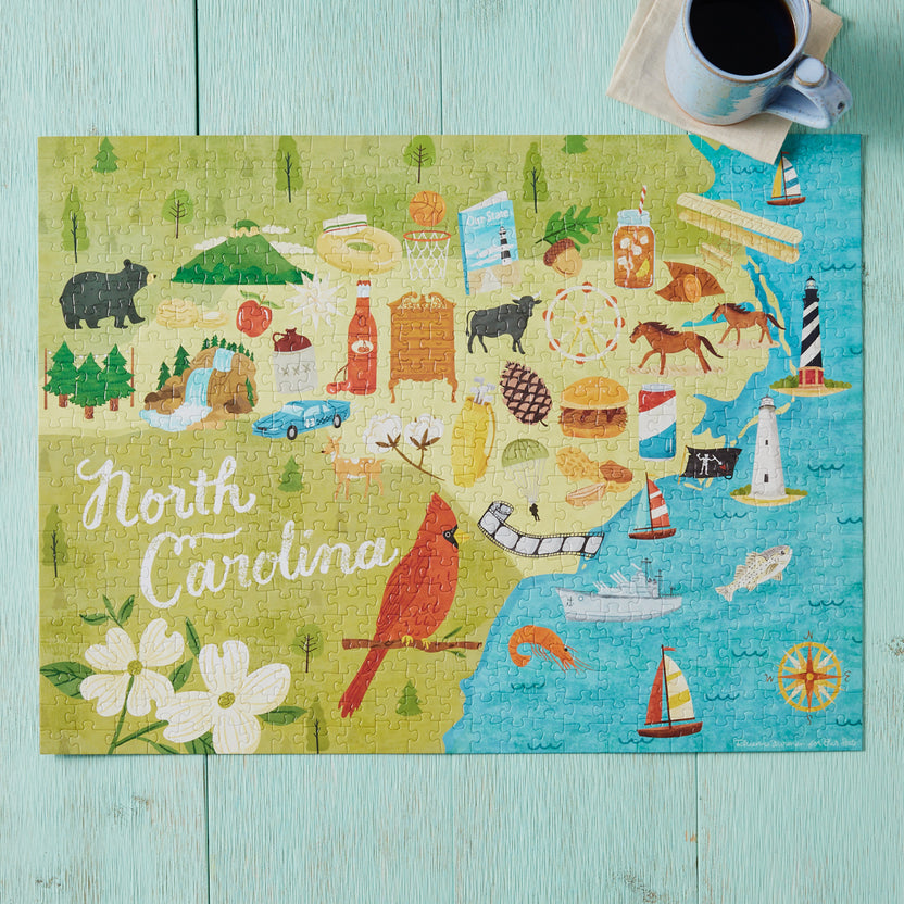 North Carolina Icons Jigsaw Puzzle | North Carolina Puzzle – Our State ...